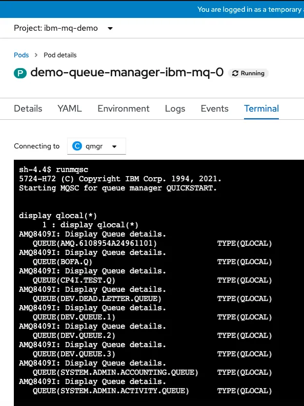 Rehosting IBM MQ on OpenShift Container Platform (OCP)